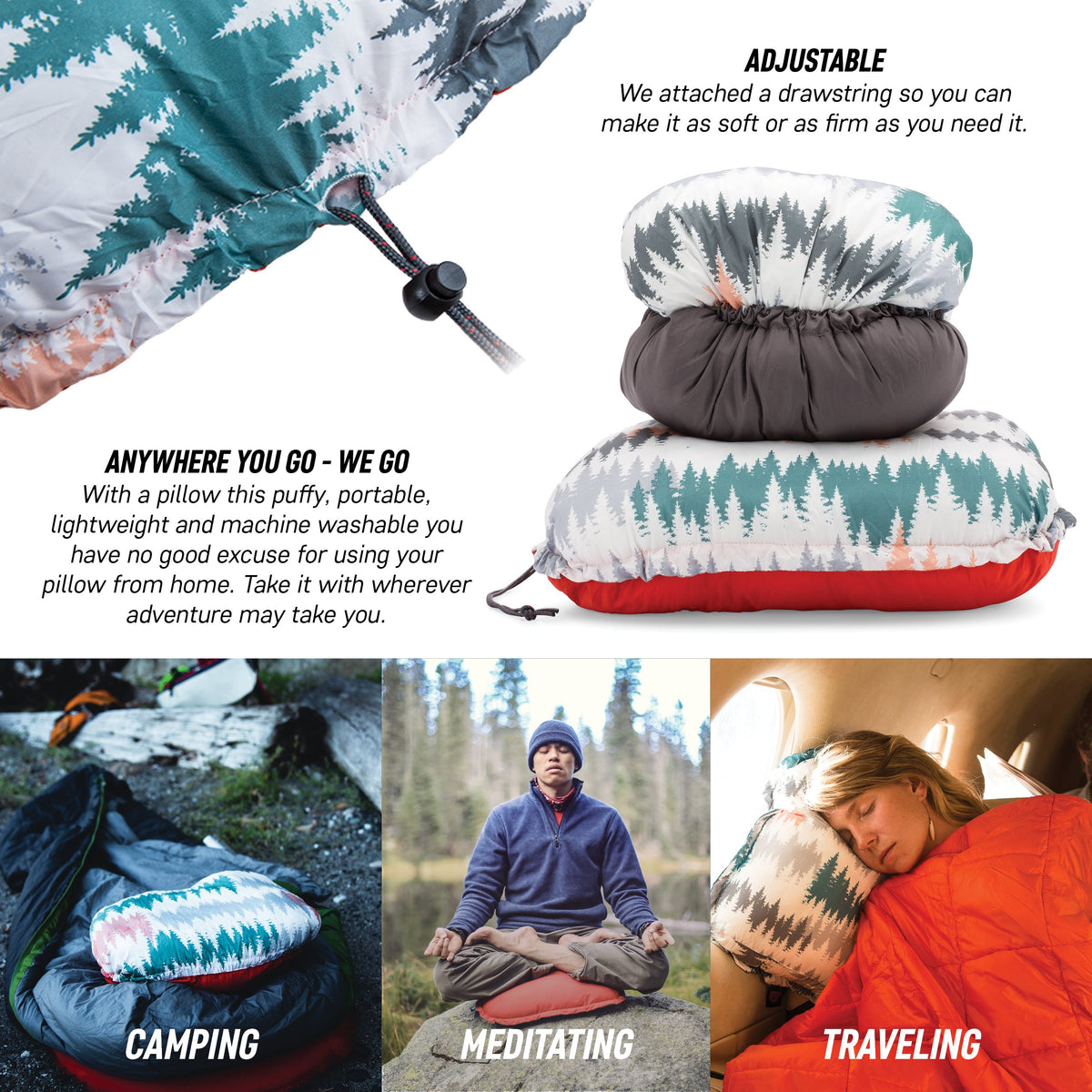 Grand Trunk Puffy Travel Pillow, Adjustable To Your Desired Firmness ...